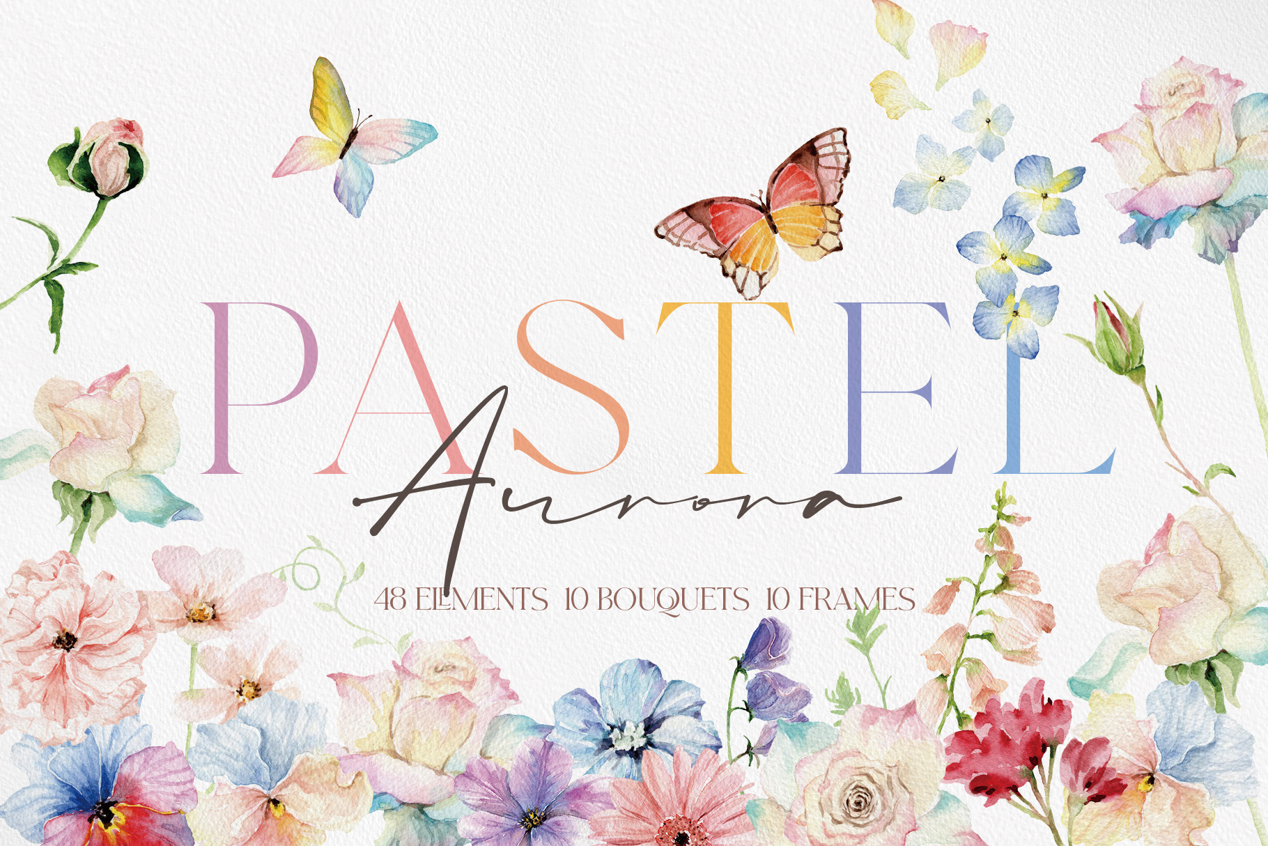 Watercolor Flower - PASTEL AURORA, a Decorative Illustration by ...