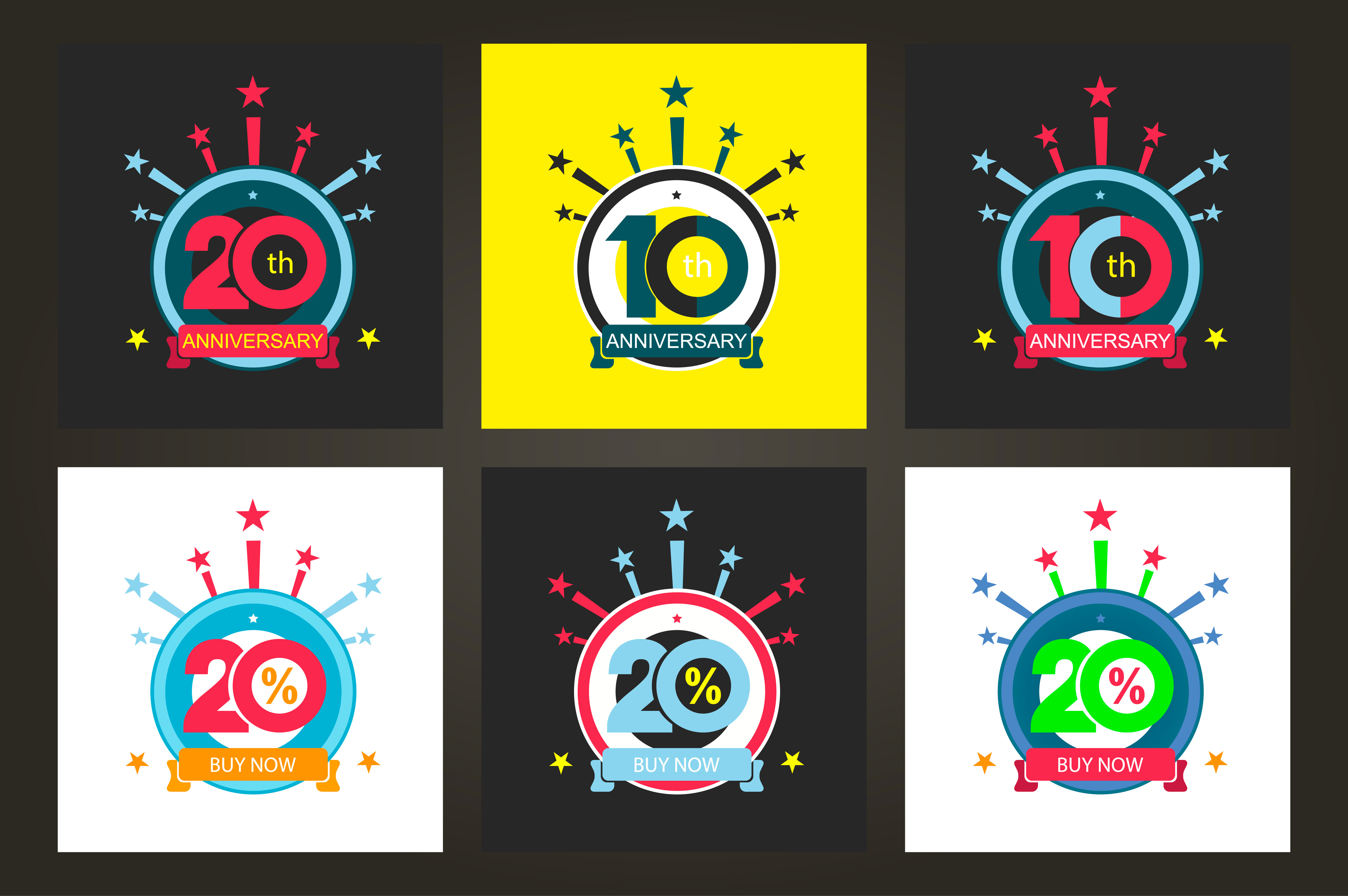 Set 20th and 10th symbol, an Invitation Template by Haisonok