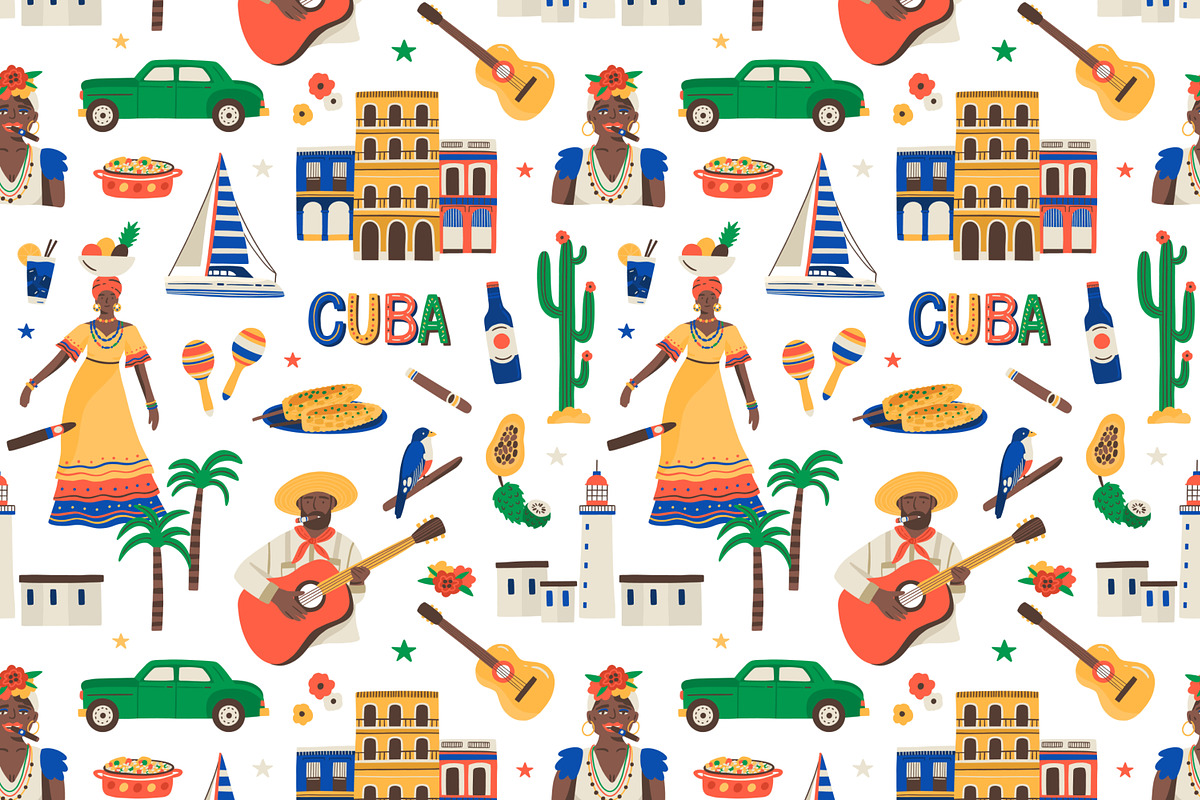 Cuba seamless patterns, a Pattern Graphic by Good Studio | Creative Market