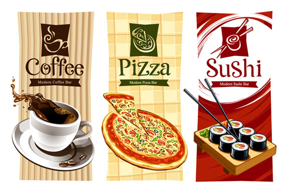 Vector Cafe Banners, a Food Illustration by Vecster