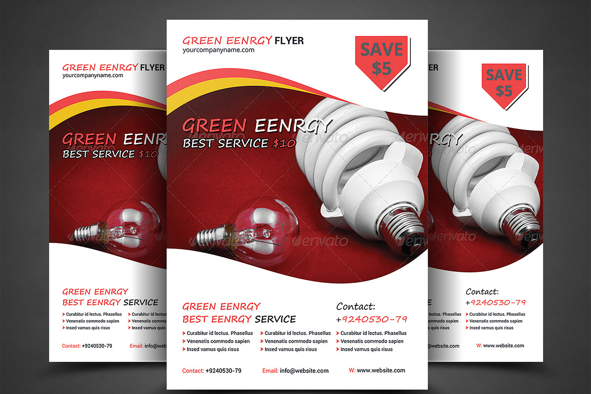 Green Energy Flyer Templates, a Flyer Template by AfzaalGraphics