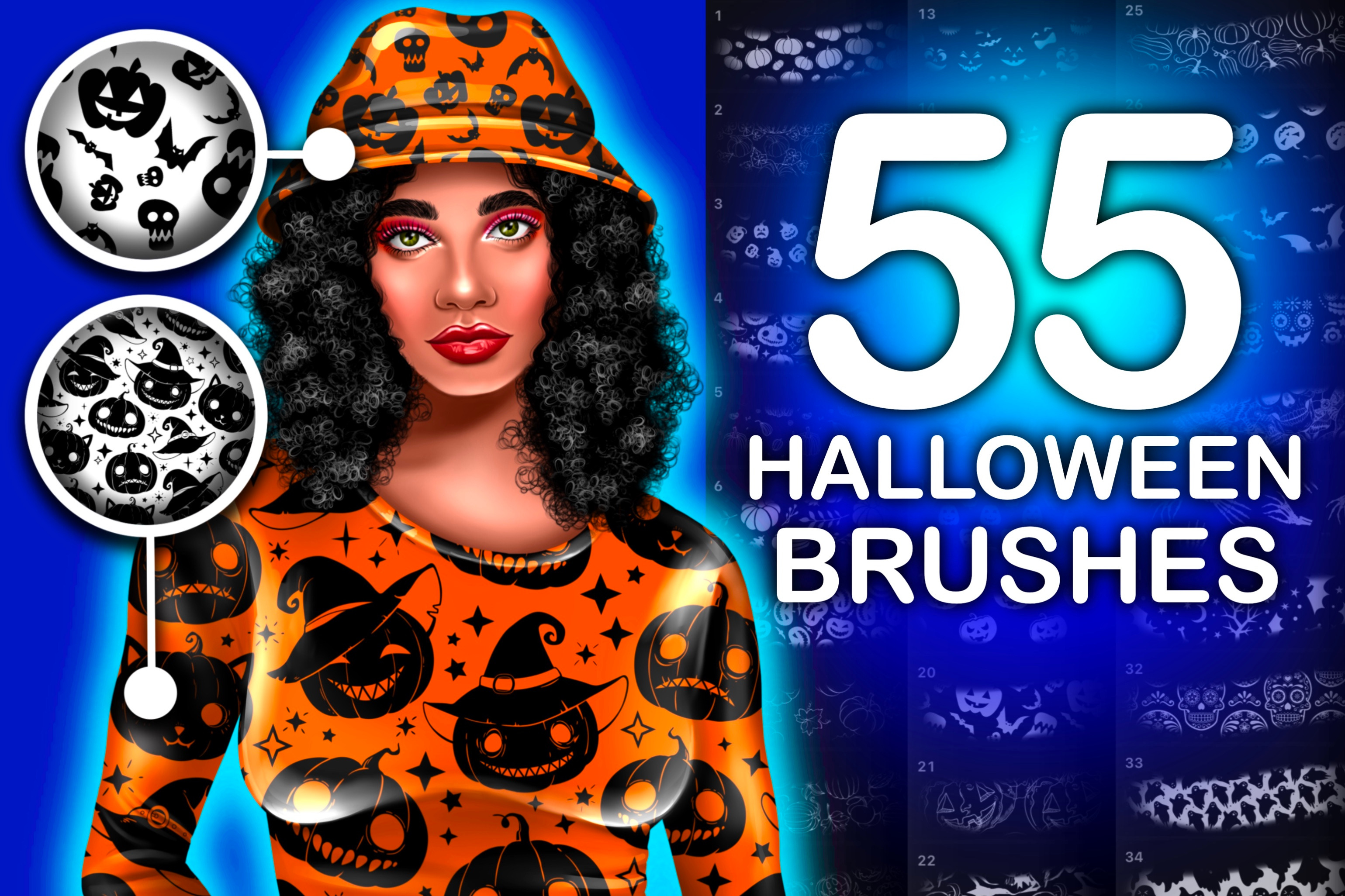 Procreate Halloween Texture Brushes, a Brush Add-On by AppleinaJuice