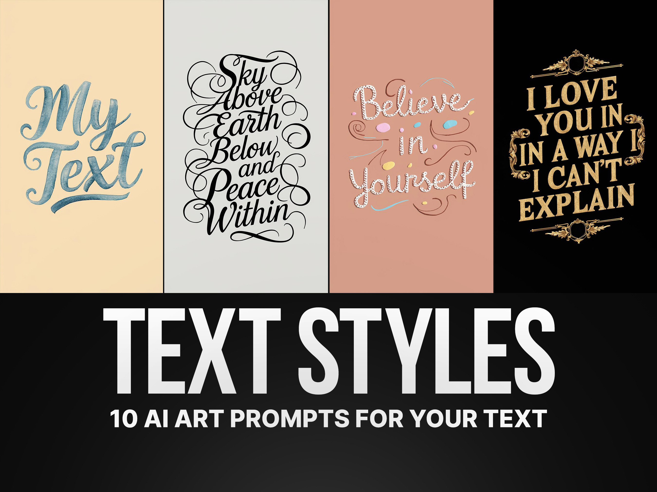10 Ideogram Text Style Prompts, a Decorative Illustration by Sevenstyles