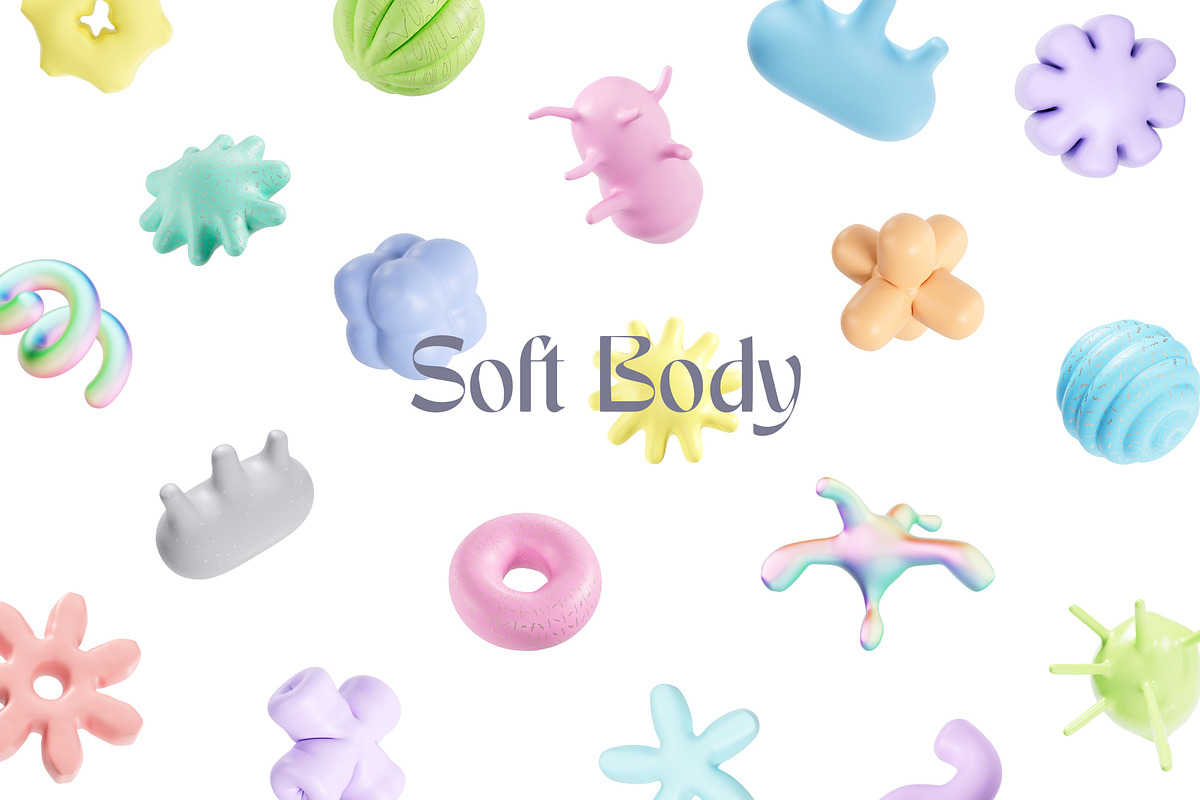 Soft Body 3D Abstract Shapes PNG, a Graphic by LarysaZabrotskaya