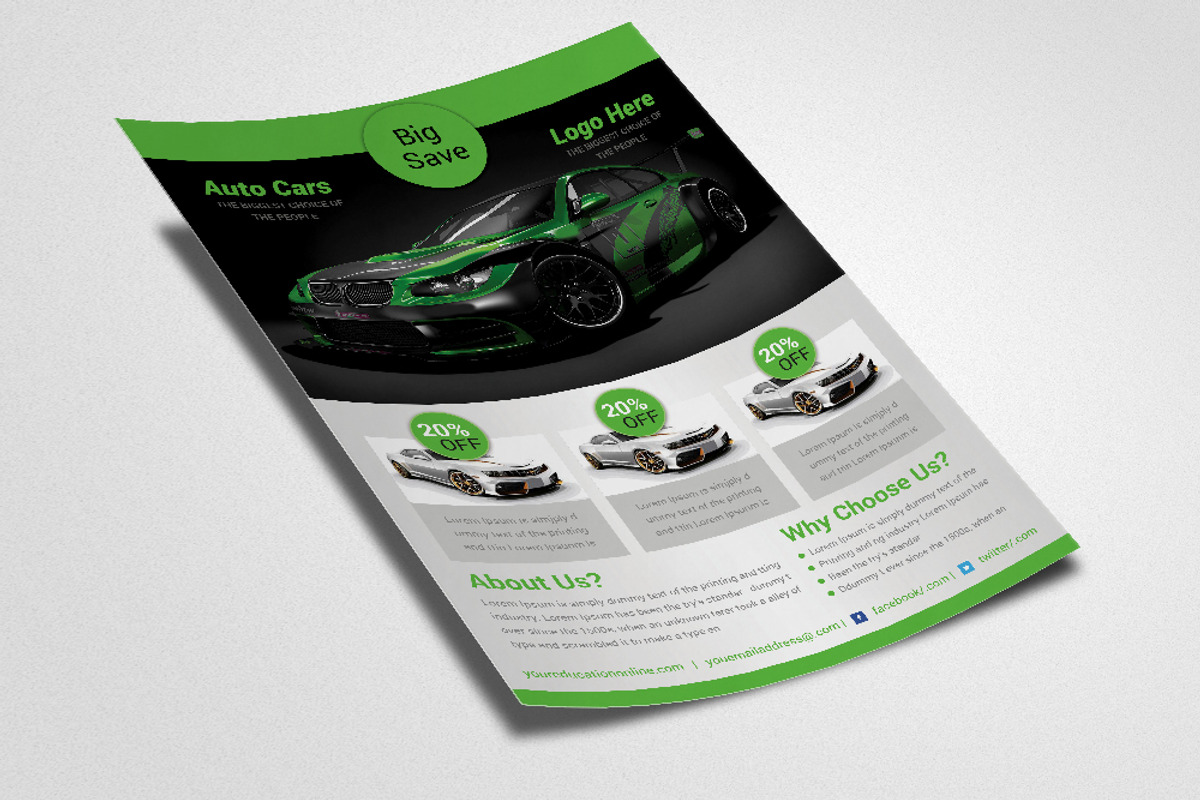 Auto Car Flyer Template, a Flyer Template by Psd Templates