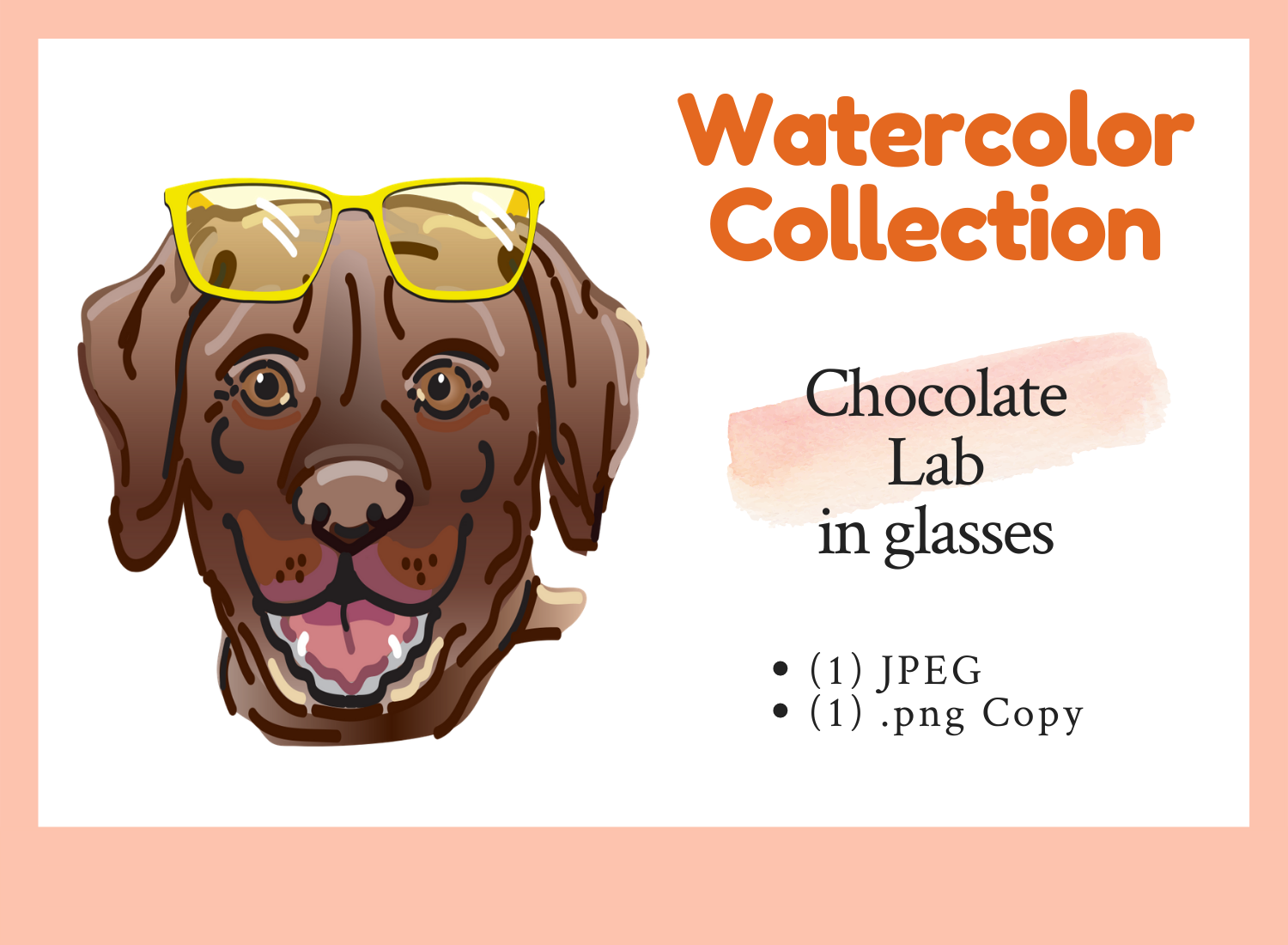 Chocolate Lab In Glasses Graphic, an Illustration by ThePawPrintsShop