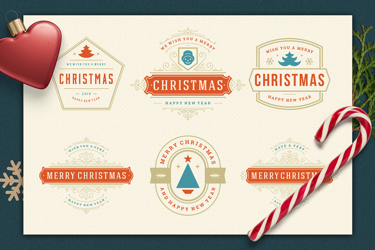 Christmas Retro Design Bundle, a Poster Template by Vasya Kobelev ...