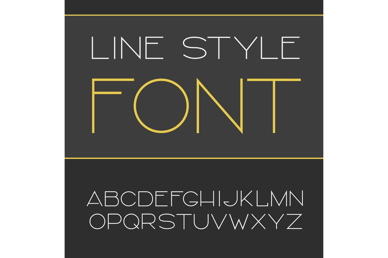 Vector linear font - simple and minimalistic alphabet in line style, a ...