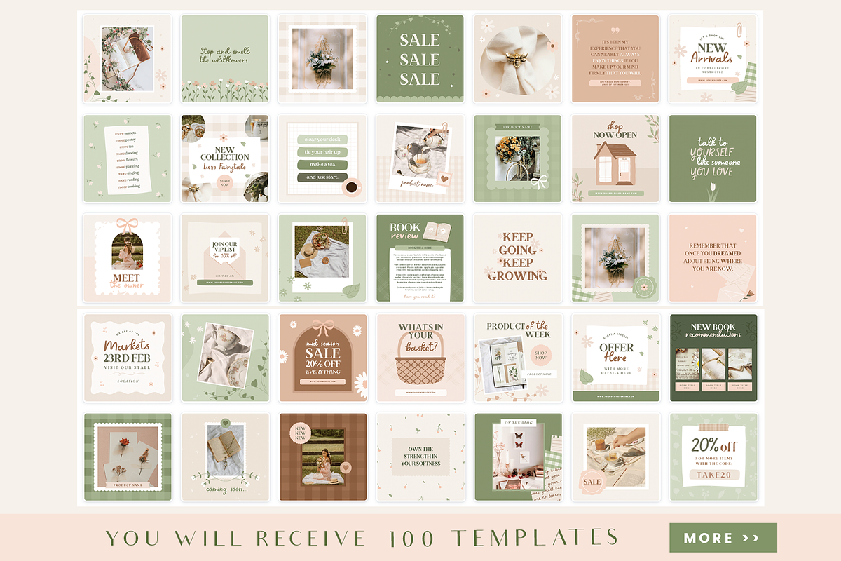 Cottagecore Instagram Post Templates