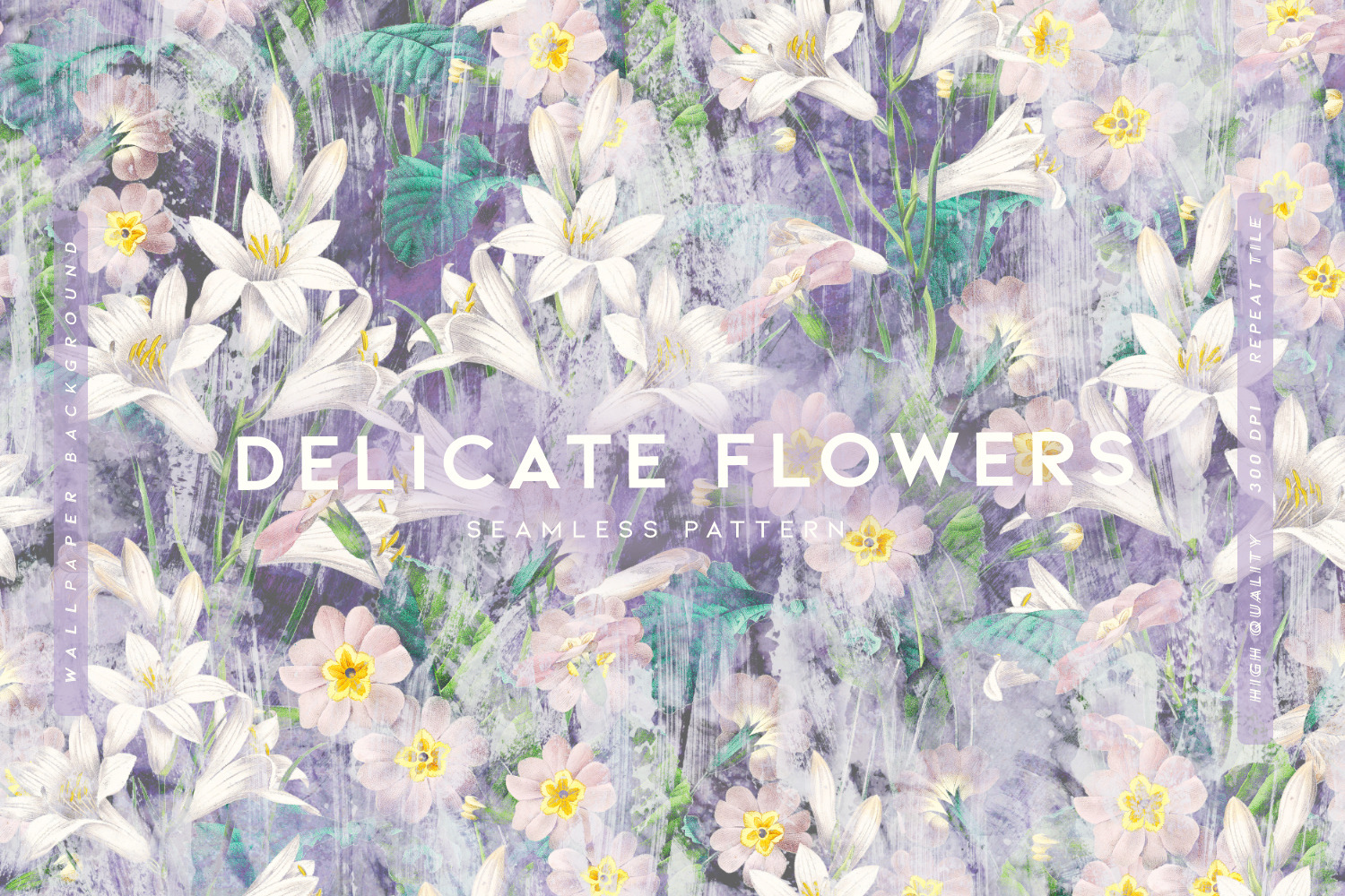 Delicate Flowers, a Wallpaper Graphic by MalyskaStudio | Creative Market