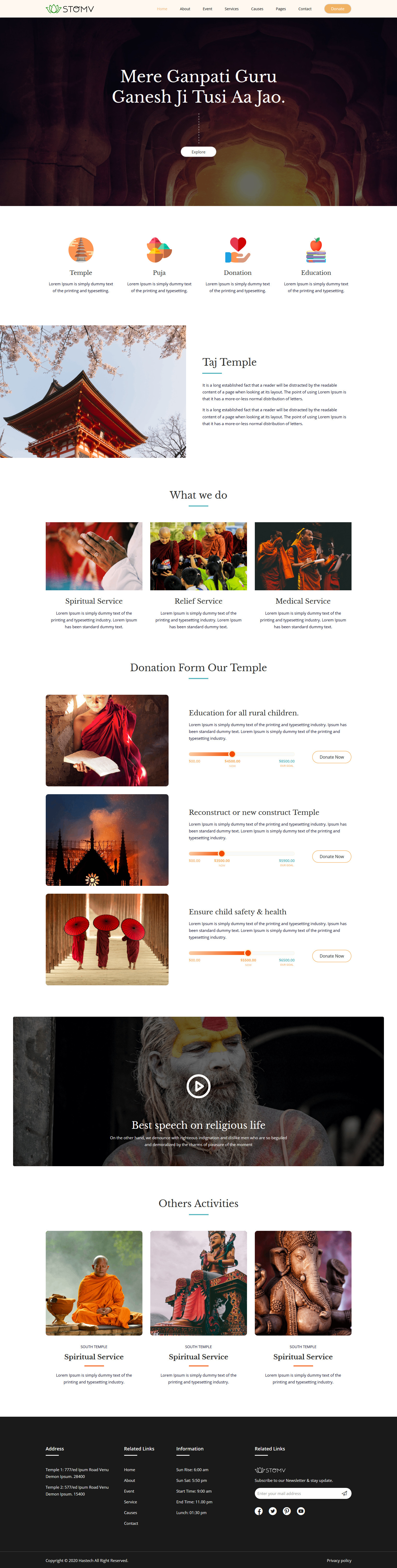 Religious temple HTML Template, a Bootstrap Template by HasThemes