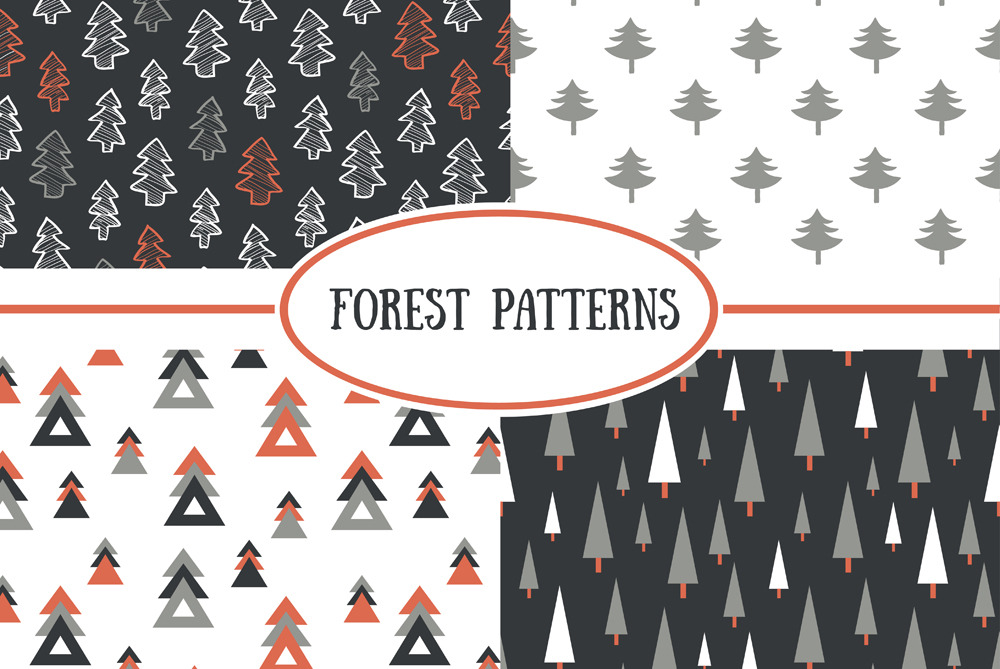 Seamless forest collection, a Pattern Graphic by Alenkakarabanova