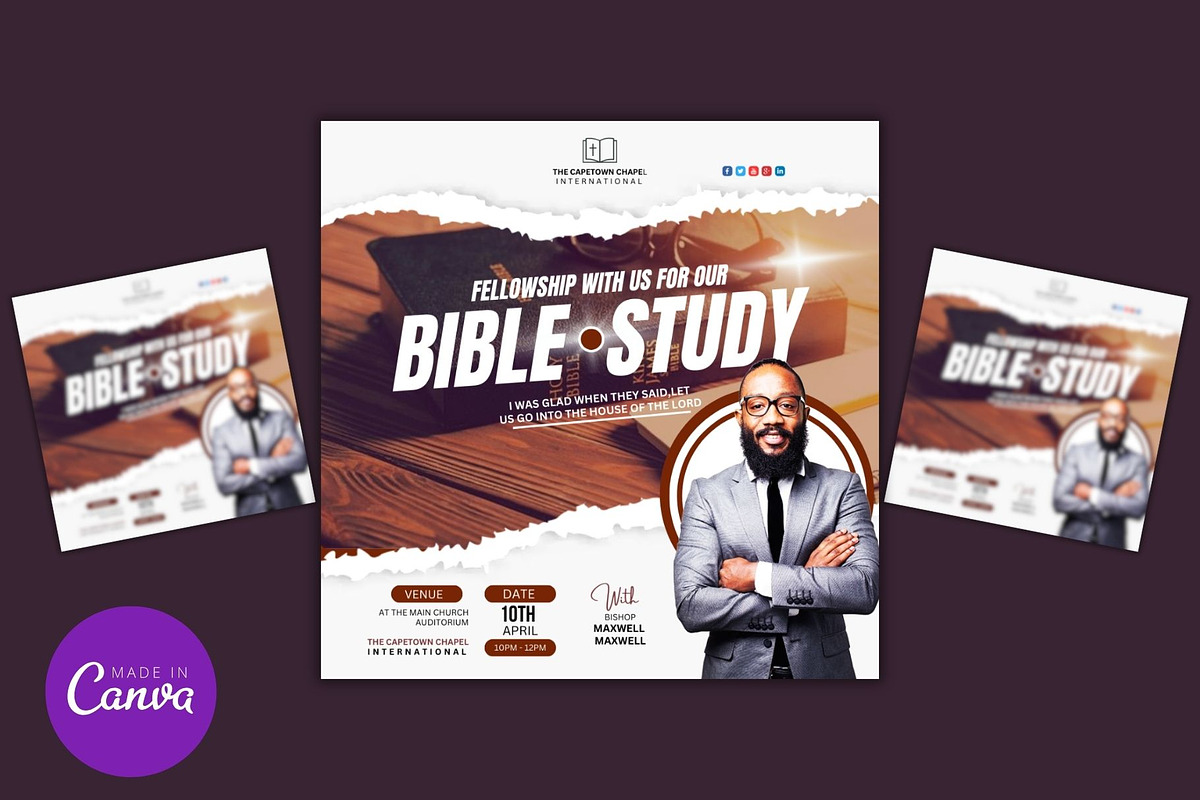 Bible Study Canva Editable Template