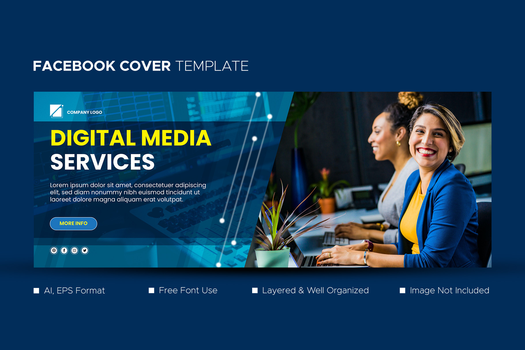 Digital Media Services Banner, a Social Media Template by Oshin Design