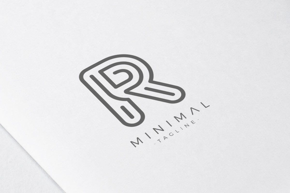 Minimal Line Initial Letter R Logo, an Education Illustration by Woo ...