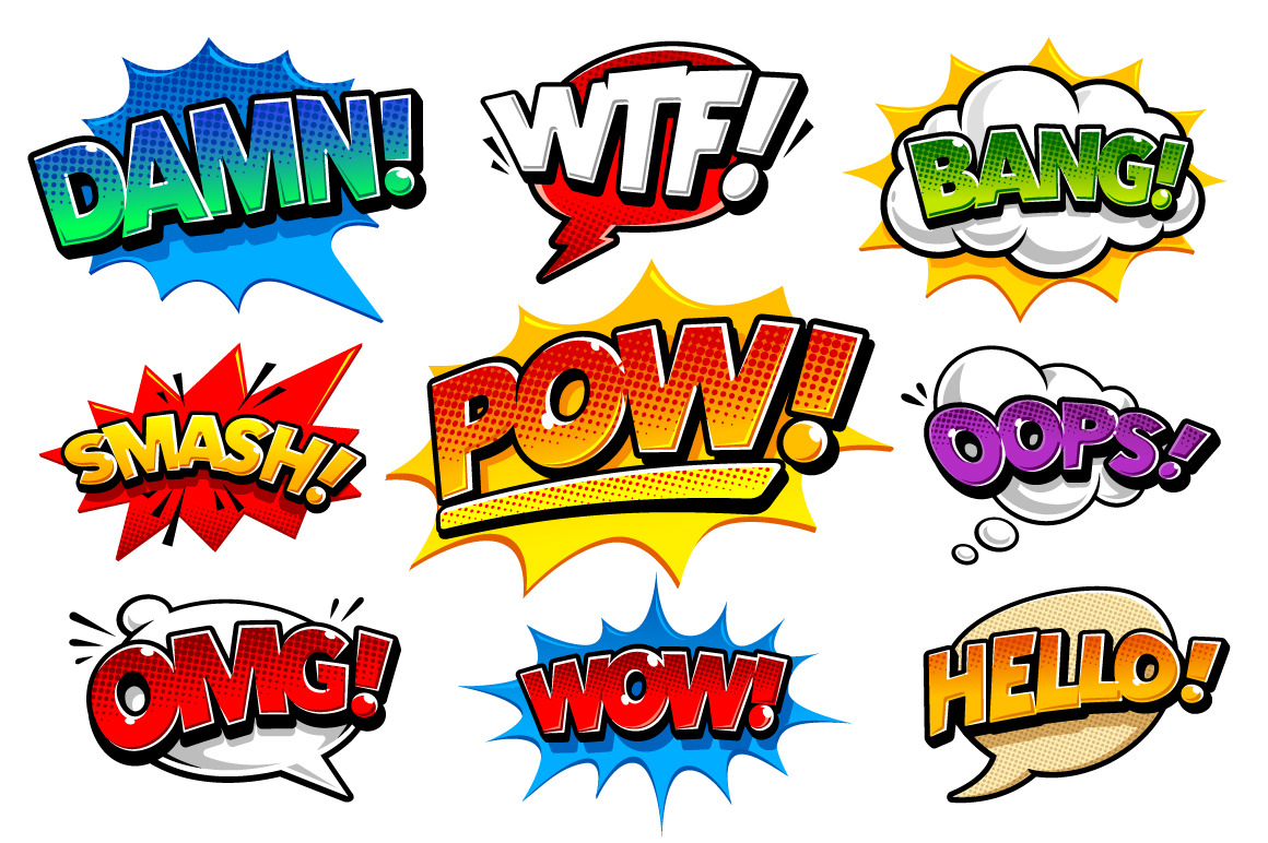 Comic Speech Bubbles, an Illustration by Vecster