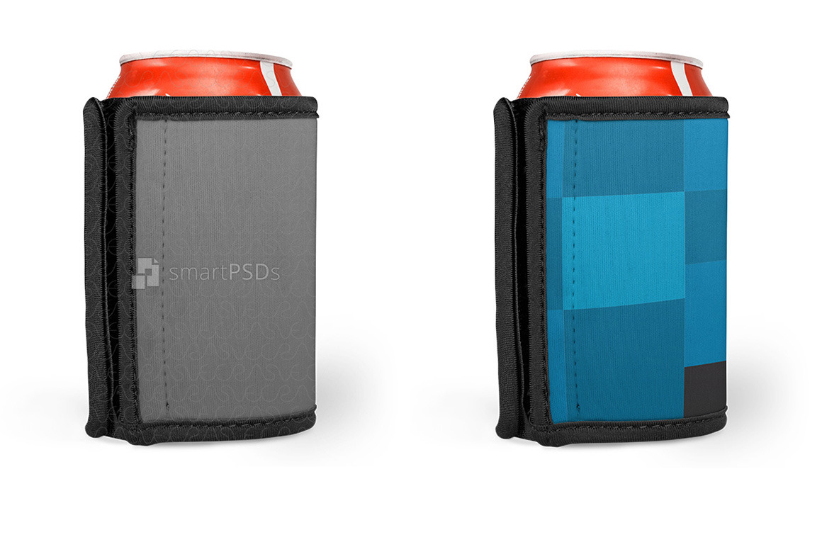 Can Cooler Wrap Design Mockup, a Mockup by VecRas