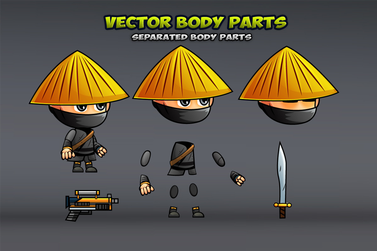 Ninja Game Sprites Set, an Illustration by DionArtworks