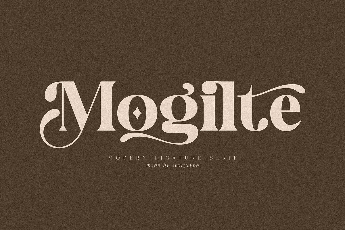 Mogilte Modern Ligature Serif, a Script Font by Storytype Studio