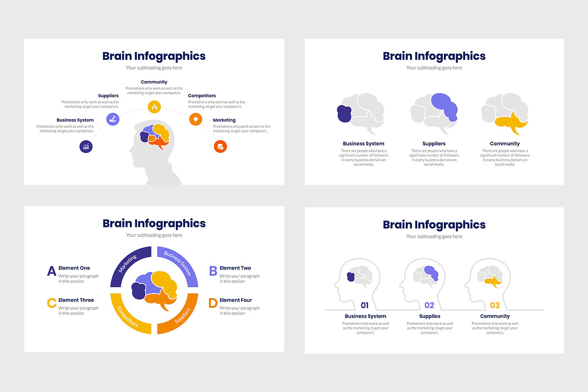 Brain Infographics, a Presentation Template by slidequest | Creative Market