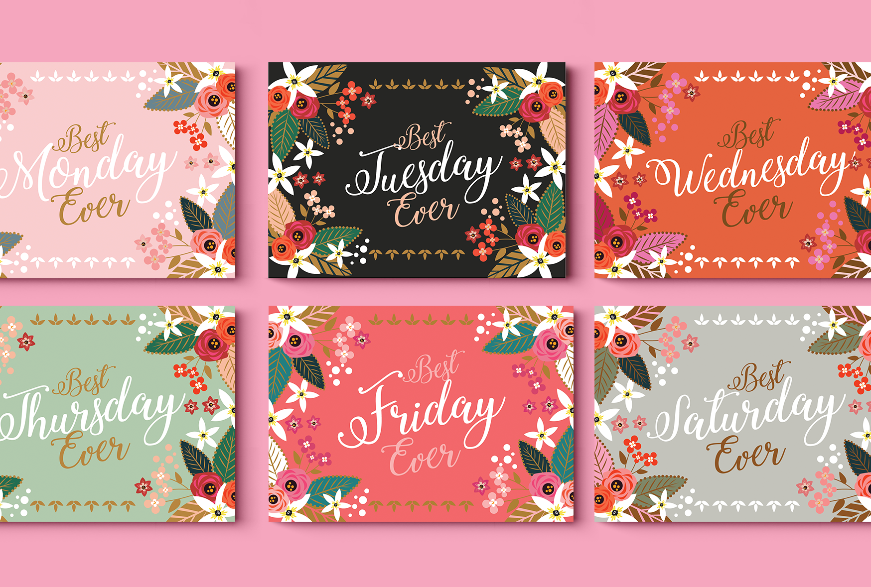 Best Week Ever Greeting Cards, a Card Template by Werlang Paper