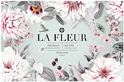 La Fleur, Pattern & Illustration Set, a Pattern Graphic by TSTUDIO