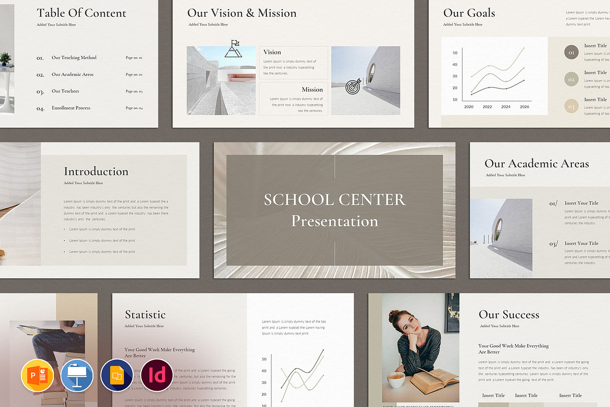 School Center Presentation Template, a Presentation Template by ...