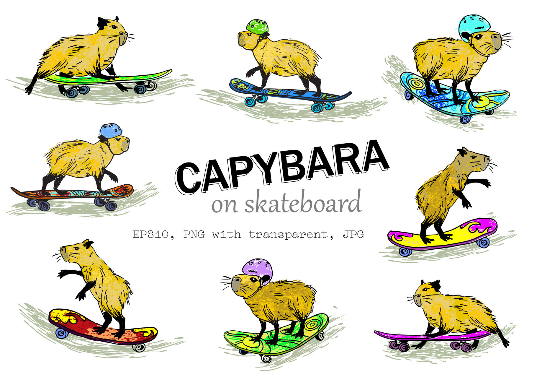 Capybara on skateboard