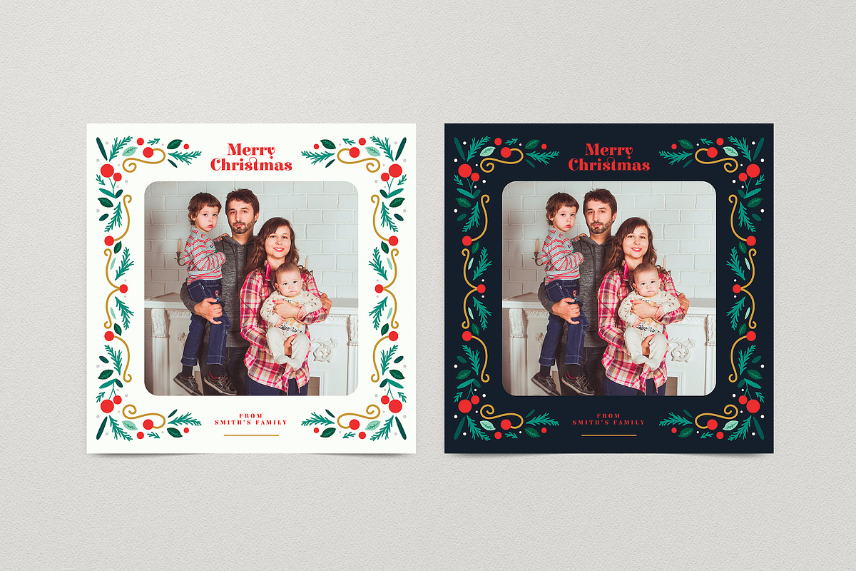 Christmas PhotoCards +Instagram Post, a Card Template by Guuver