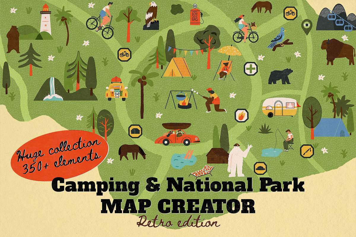 Camping National Park Map Creator set