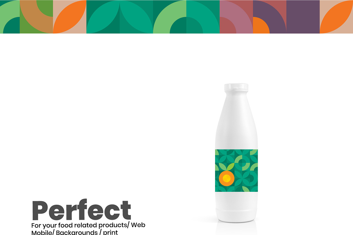 Geometric food patterns, a Pattern Graphic by sunetharts