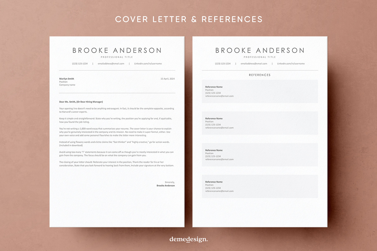 ATS Friendly Resume Template, a Resume Template by DemeDesign
