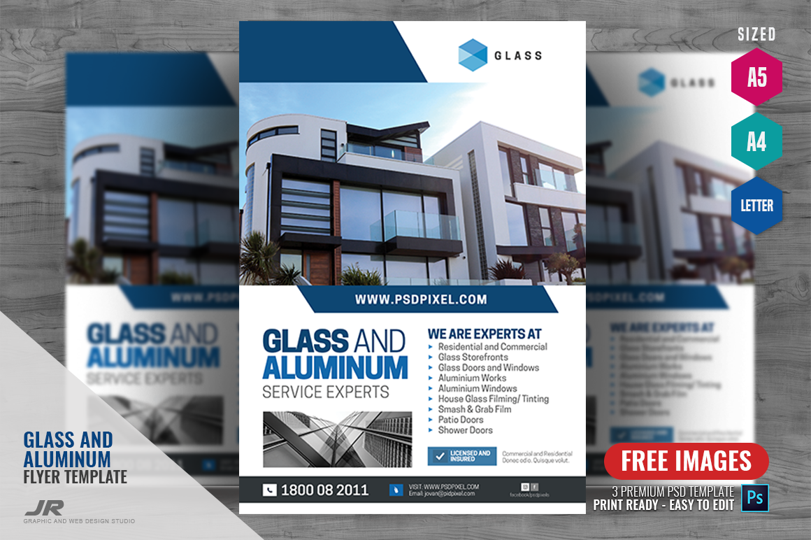 Glass and Aluminum Supply Flyer, a Flyer Template by PSDPixel