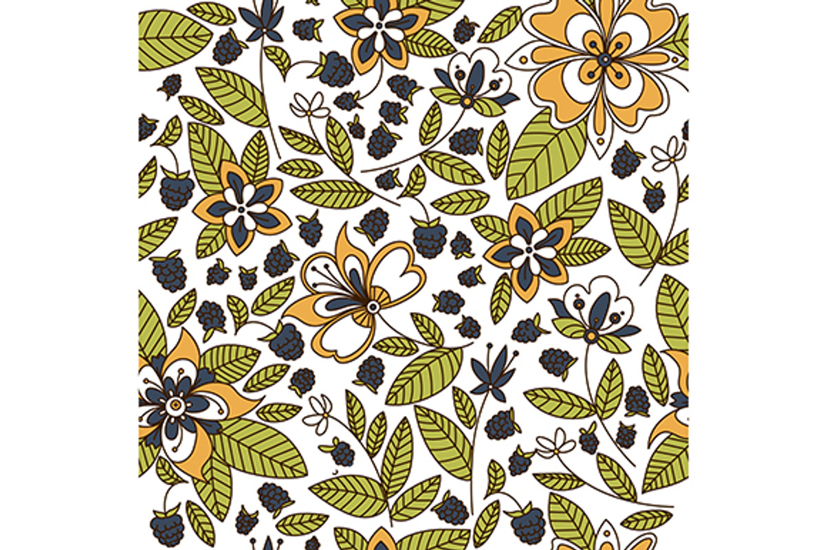 Blackberry seamless pattern, a Pattern Graphic by Vector Tradition