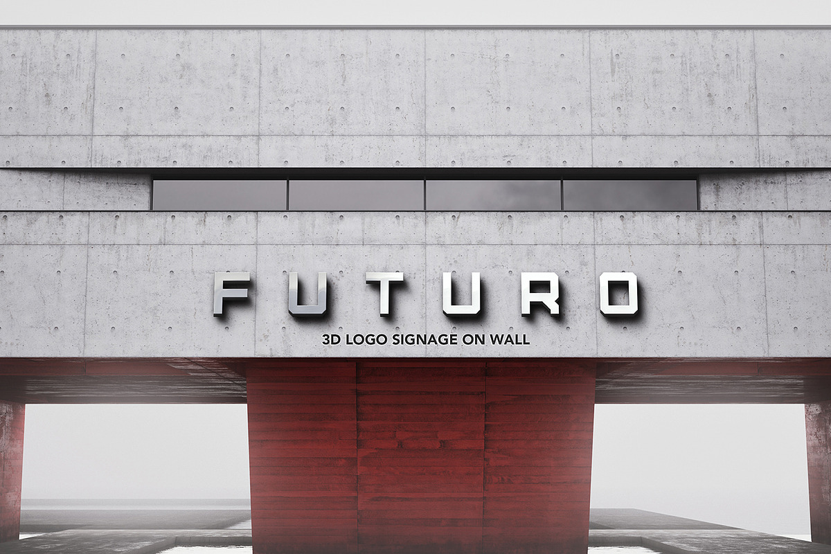 3D Logo Signage Wall Mock-Up v.4, a Product Mockup by GK Creative
