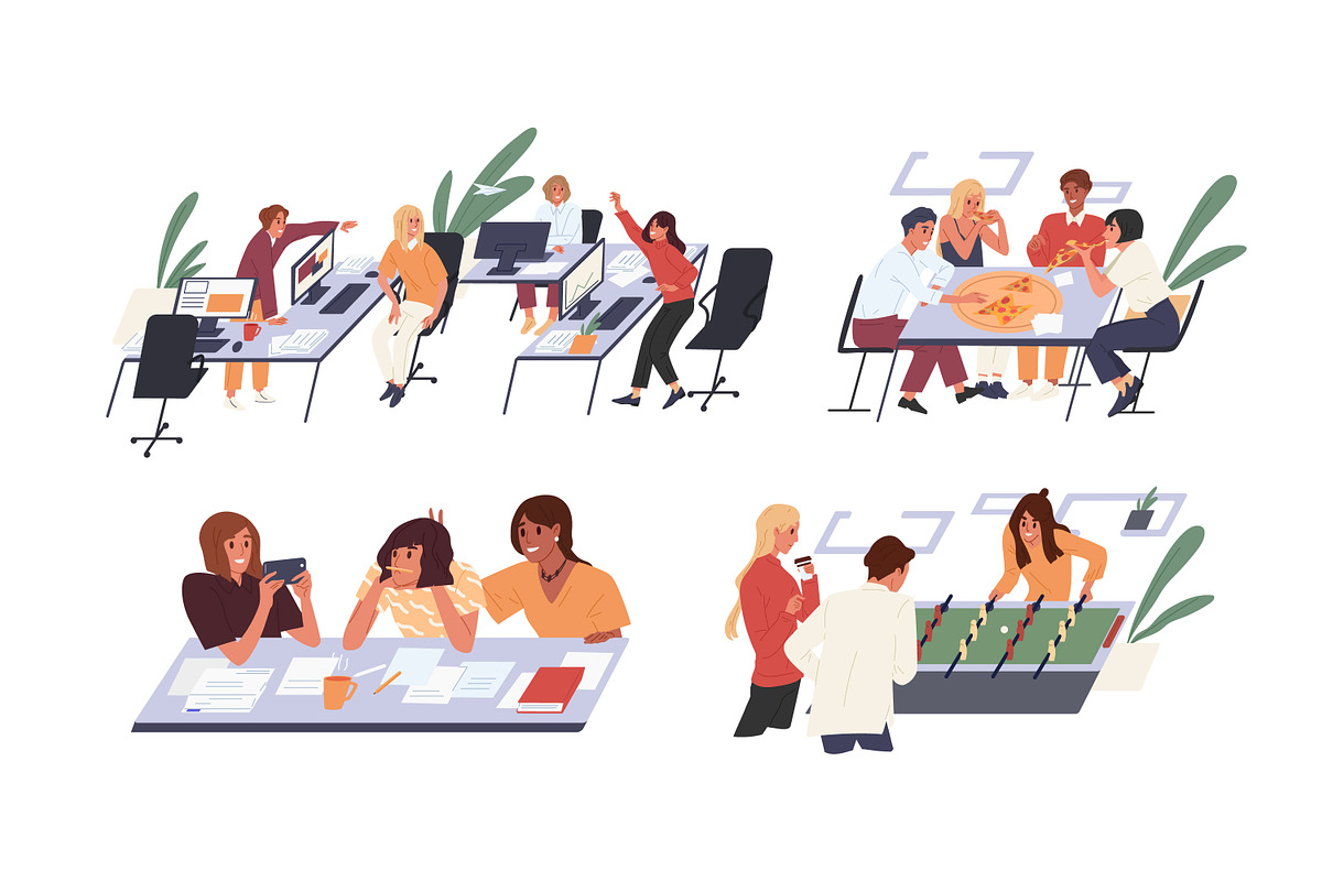 Team fun activities in the office, a Person Illustration by Good Studio