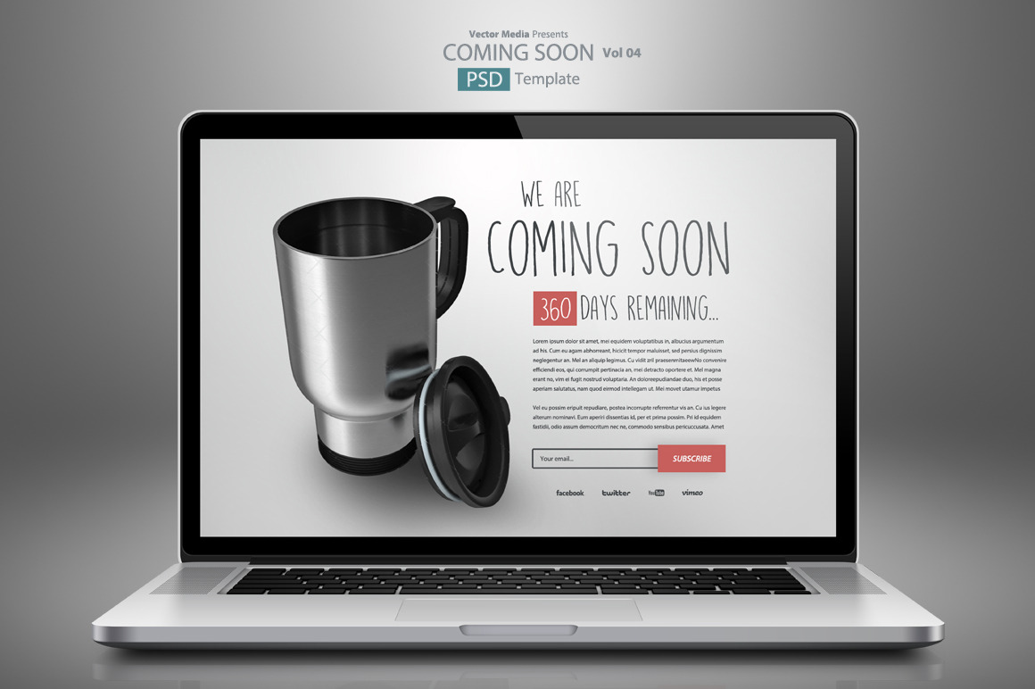 Coming Soon - PSD Template 04, a Websites & App Template by VectorMedia