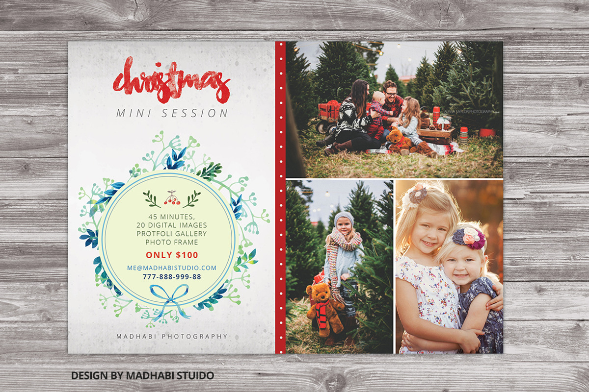 Christmas Mini Session Template, a Flyer Template by Madhabi Studio