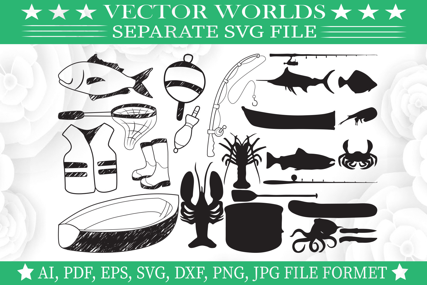 Fishing Equipment Svg, Fishing Svg, an Object Graphic by VectorWorlds