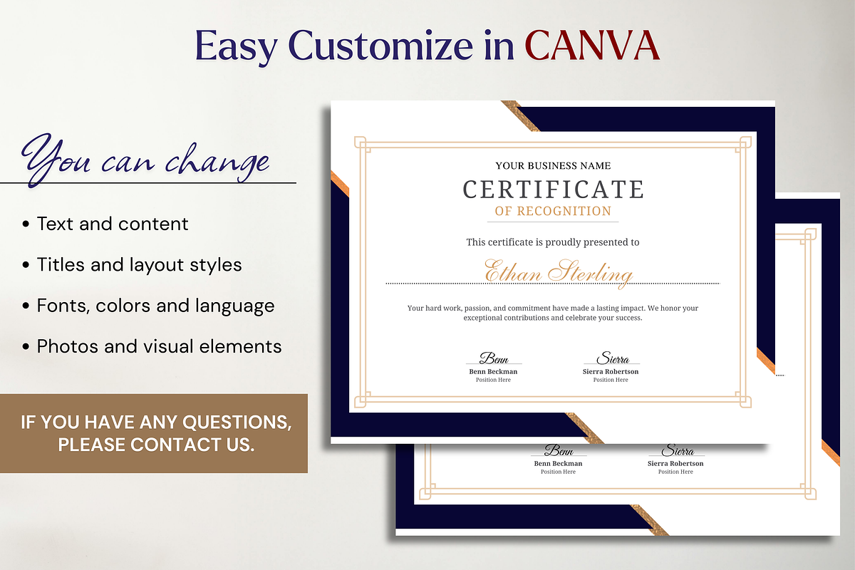 Certificate Template In Canva - ES