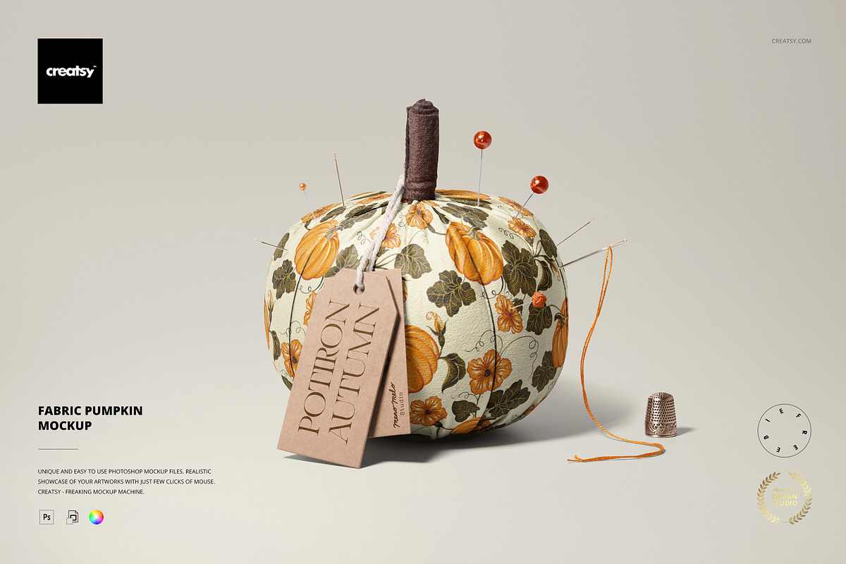 Fabric Pumkin Mockup, a Merchandise Mockup by creatsy5