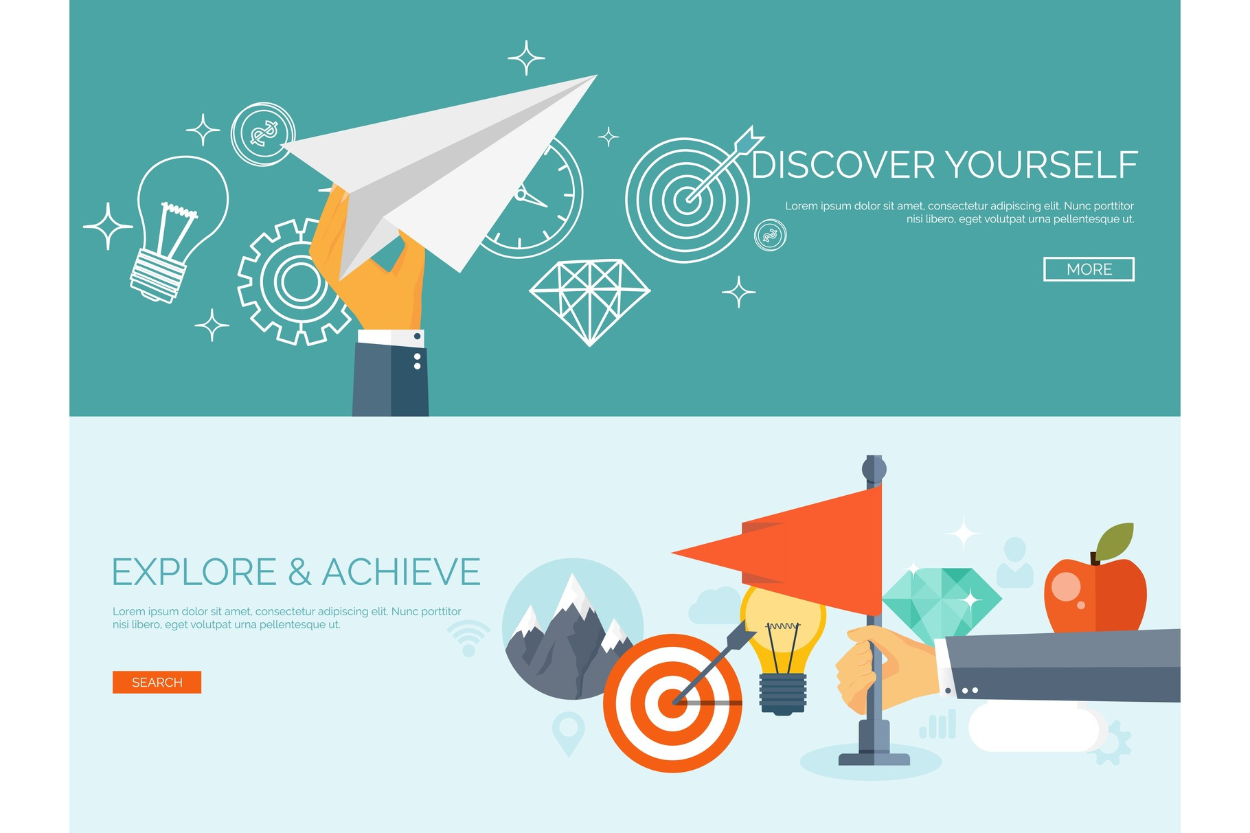 Vector illustration set. Flat | Work Illustrations ~ Creative Market