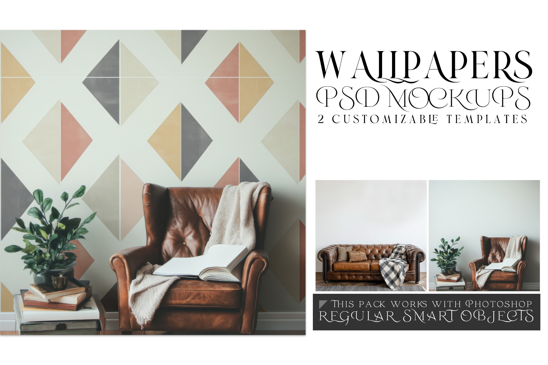 Wallpaper Mockups PSD and PNG, a Household Mockup by mock-ups