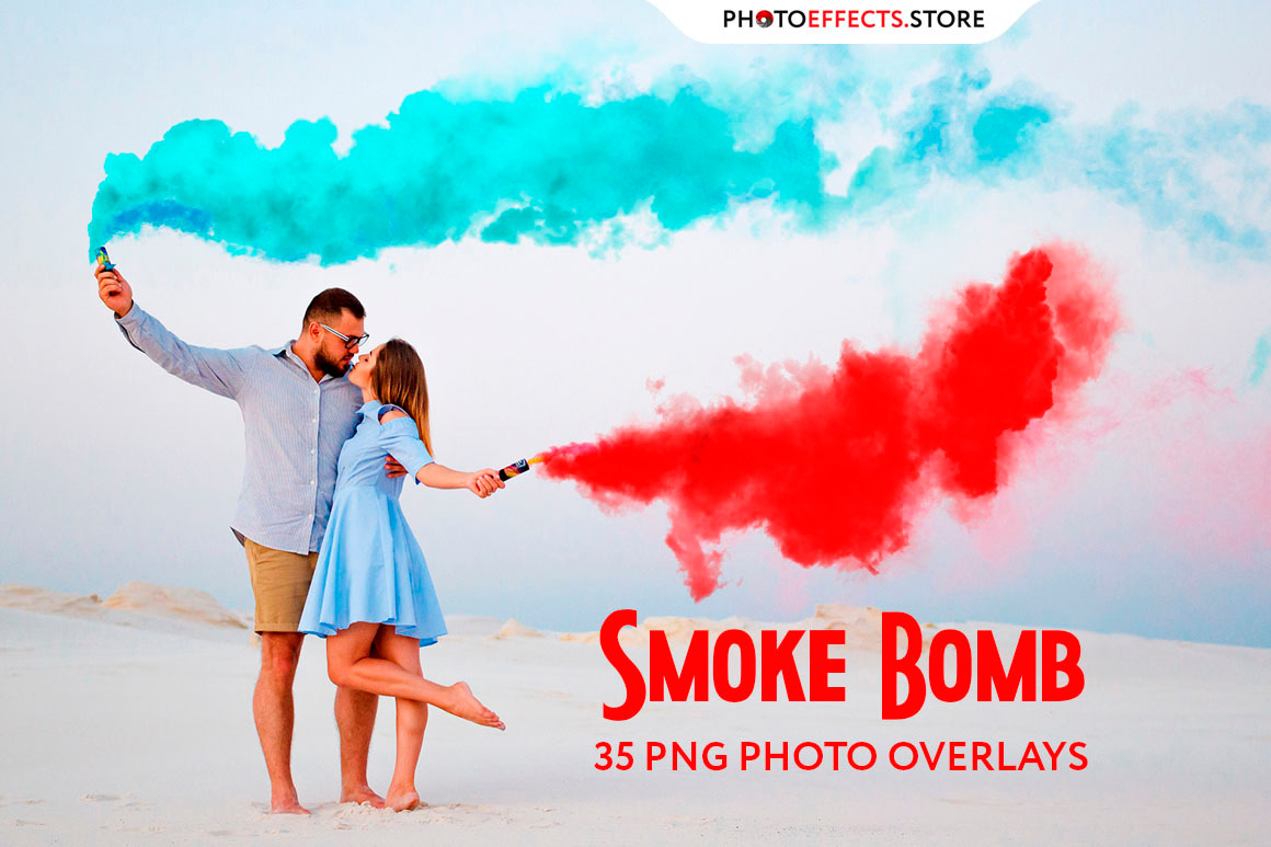 35 Smoke Bomb Photo Overlays, an Action Add-On by PhotoEffects.Store