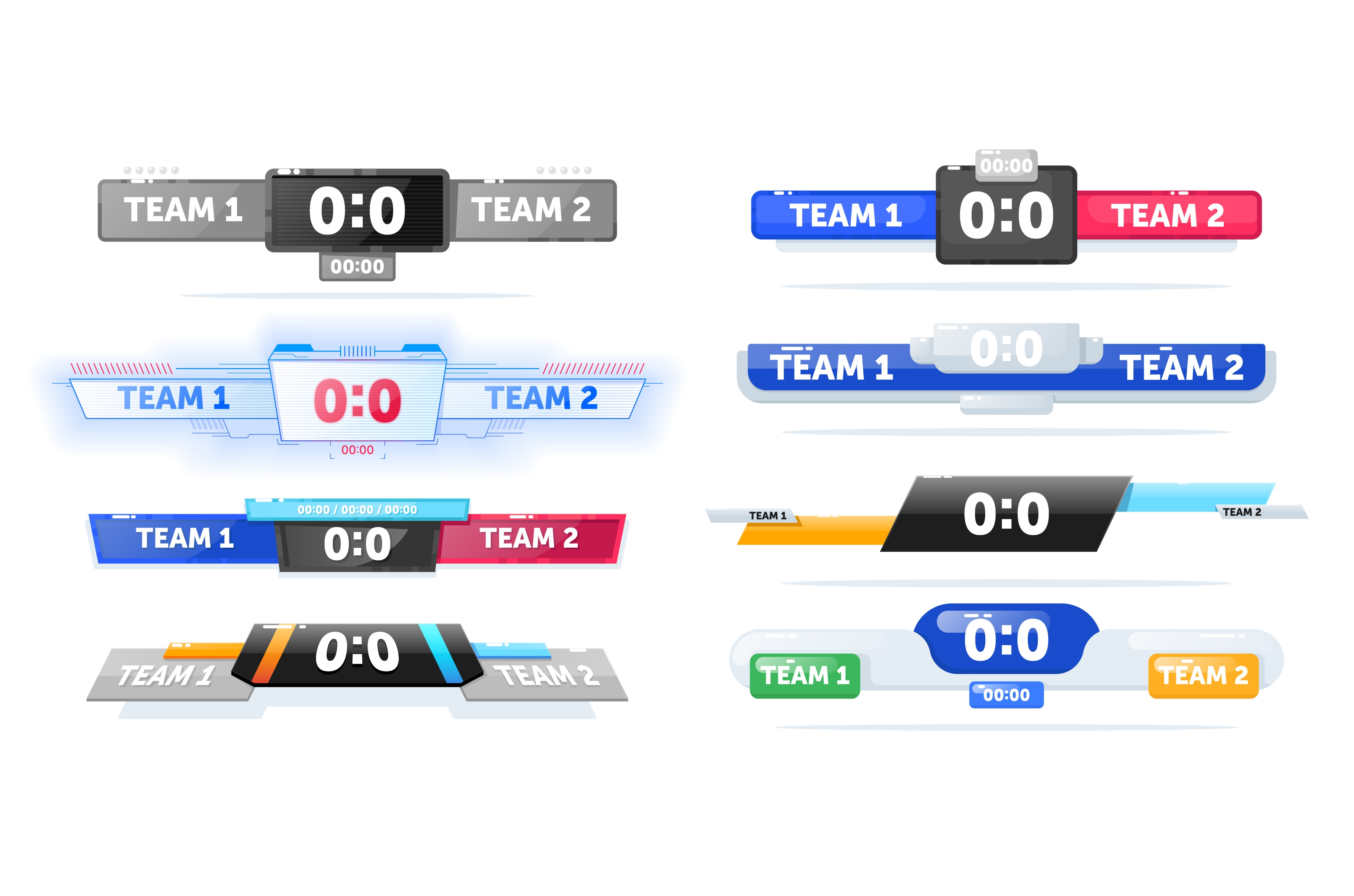 Scoreboard for football match team, an Illustration by studioworkstock