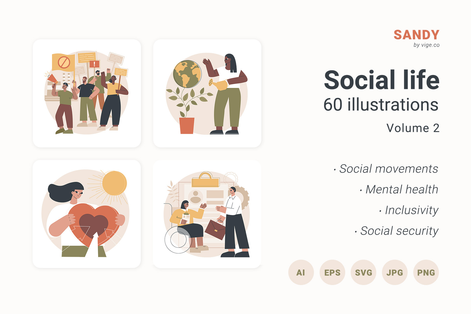 Social Life illustrations Vol.2, a Templates & Theme by Visual Generation