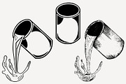 Paint can pouring out EPS SVG PNG | Graphic Objects ~ Creative Market