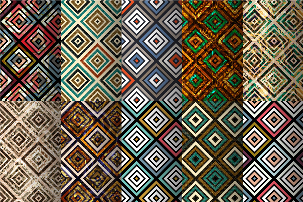 10 Geometric Patterns, a Pattern Graphic by Sunny_Lion | Creative Market