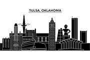 Usa, Tulsa, Oklahoma architecture vector city skyline, travel cityscape ...