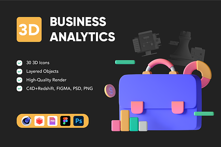 3D Tech Illustration, a 3D by Flat Icons